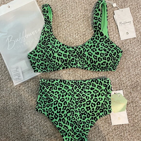 Buffbunny Collection | Swim | Nwt Buffbunny Bikini Green Leopard Print ...